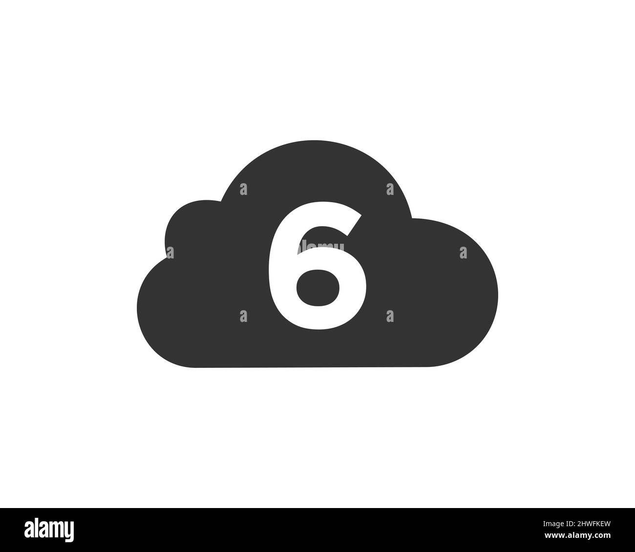 Cloud Logo Design On 6 Letter. Initial Letter 6 Cloud Logo Vector ...