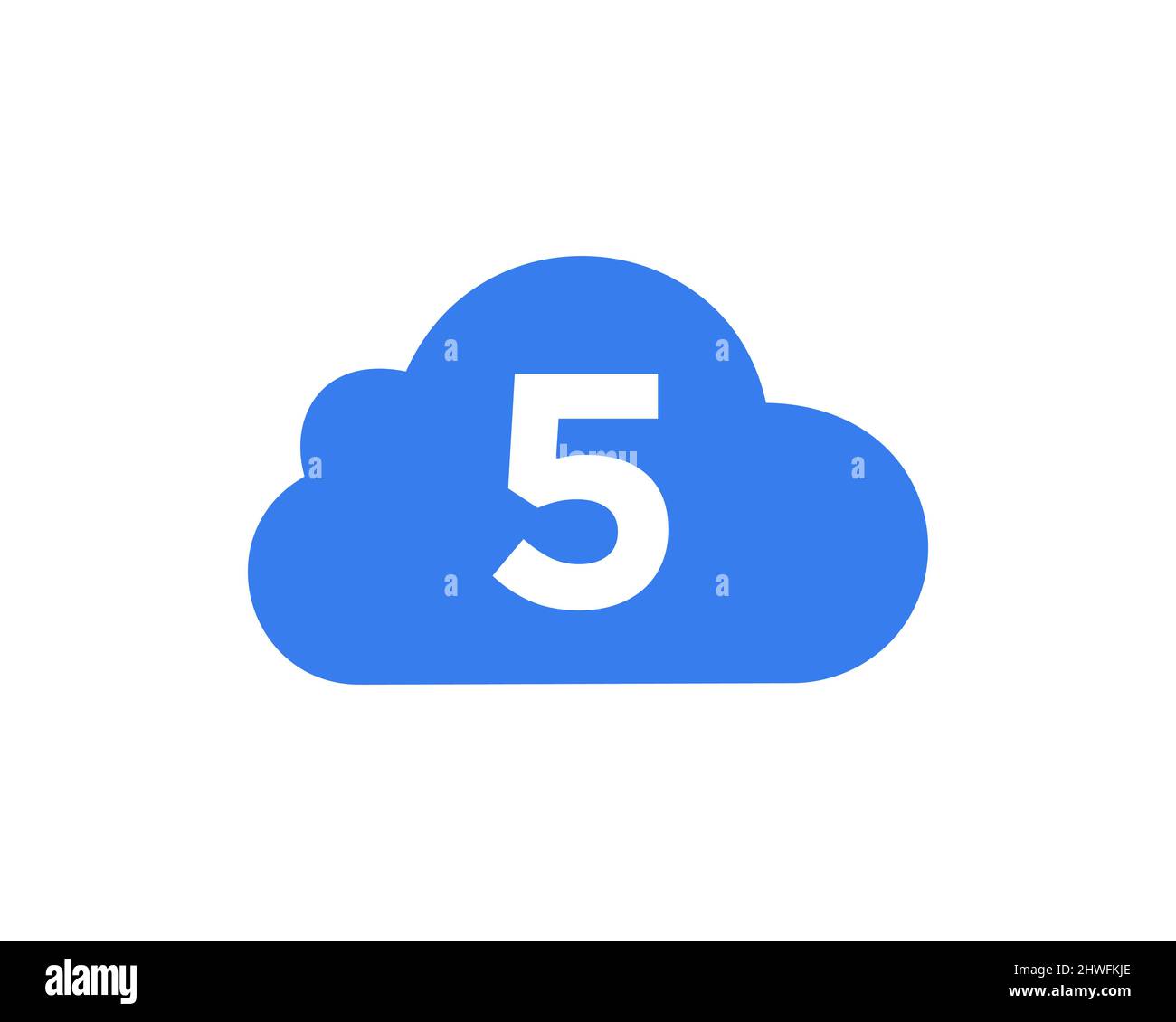 Cloud Logo Design On 5 Letter. Initial Letter 5 Cloud Logo Vector ...