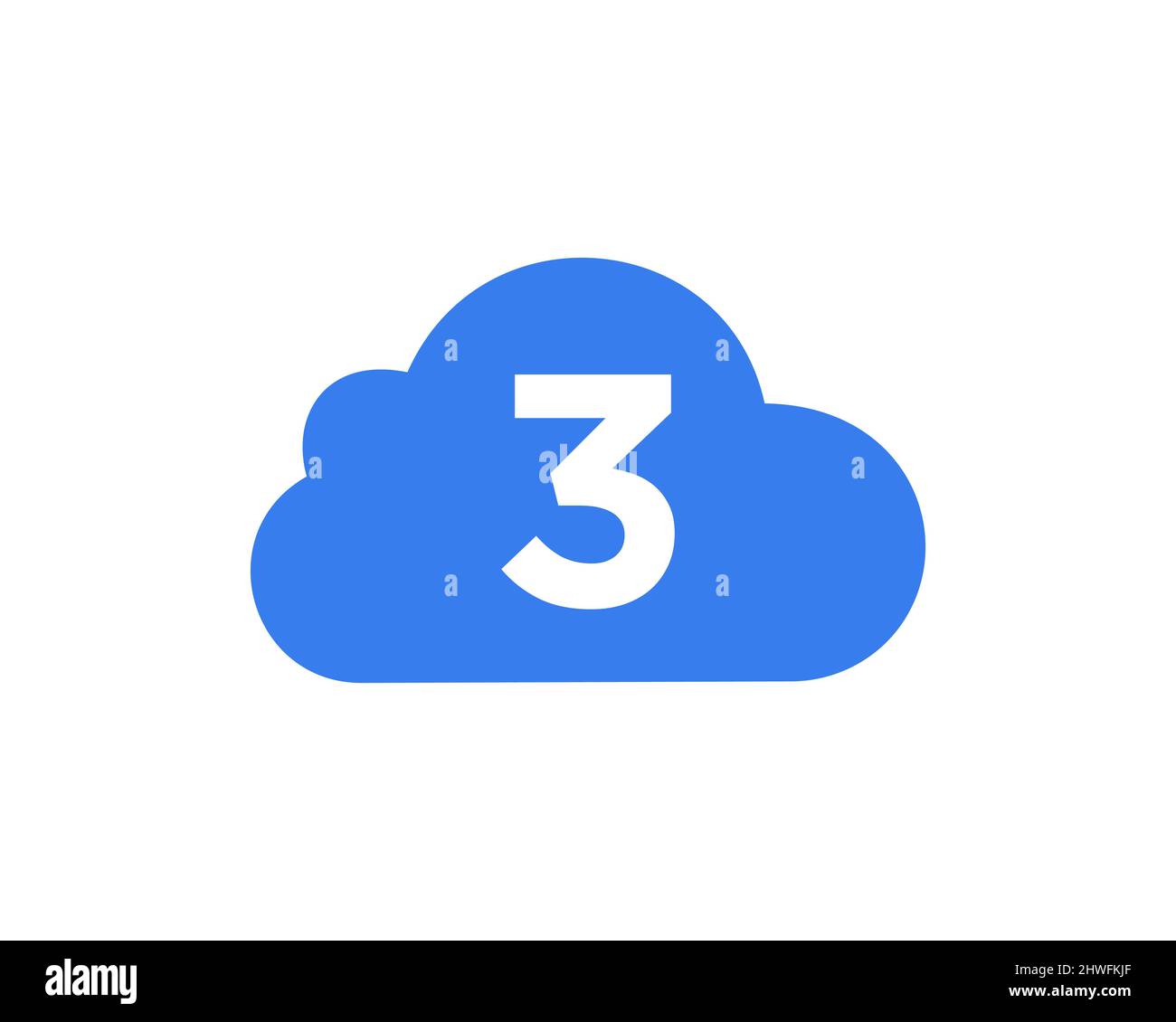 Cloud Logo Design On 3 Letter. Initial Letter 3 Cloud Logo Vector ...