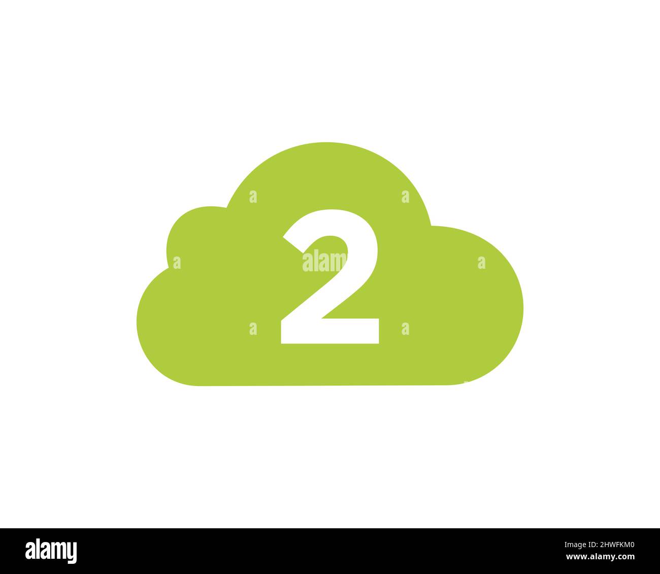Cloud Logo Design On 2 Letter. Initial Letter 2 Cloud Logo Vector ...