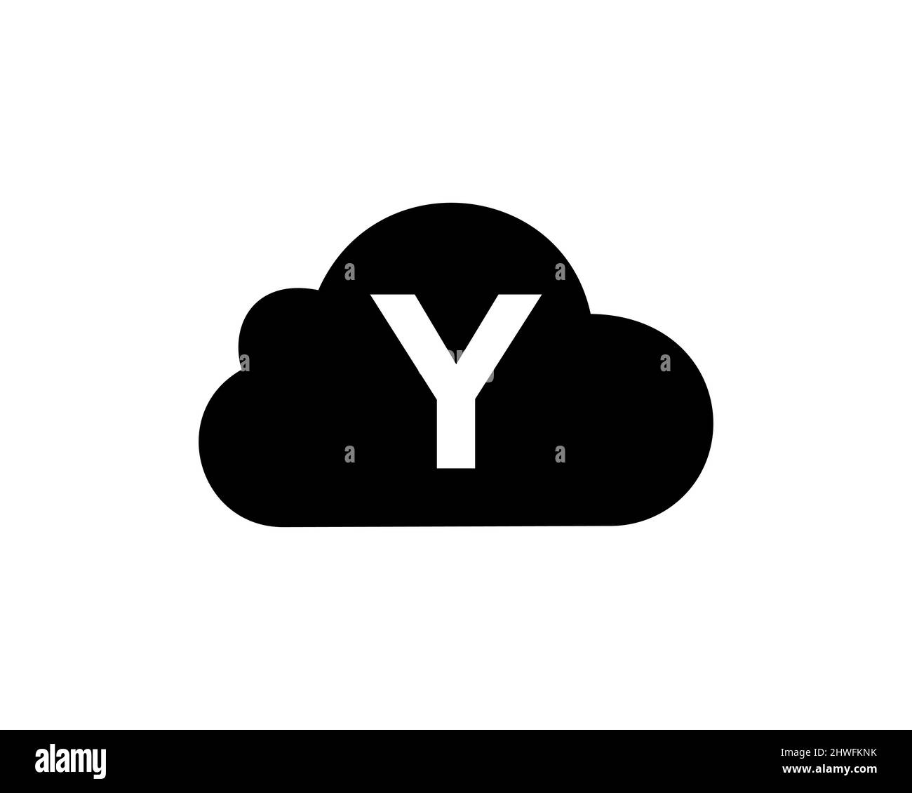Cloud Logo Design On Y Letter. Initial Letter Y Cloud Logo Vector ...