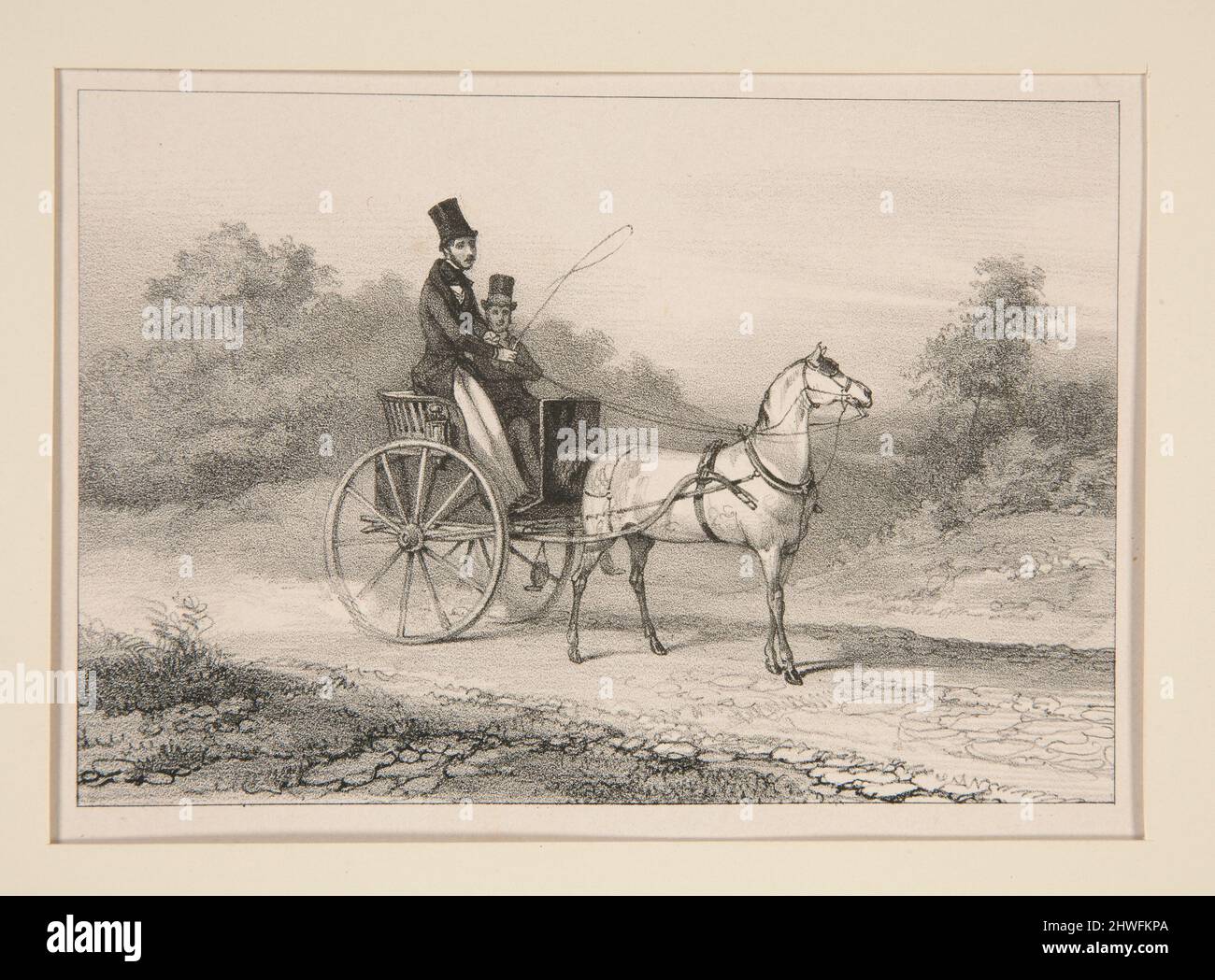 Promenade.. Artist: Paul Gavarni, French, 1804–1866 Stock Photo - Alamy