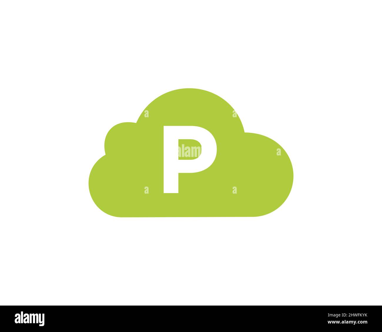Cloud Logo Design On P Letter. Initial Letter P Cloud Logo Vector ...