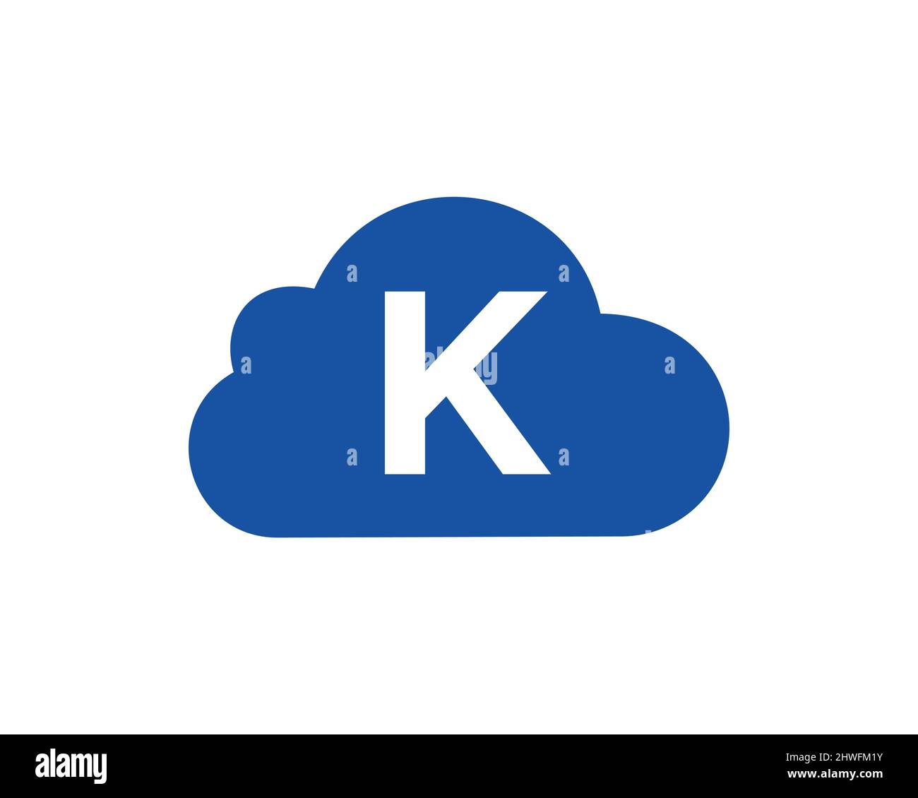 Cloud Logo Design On K Letter. Initial Letter K Cloud Logo Vector ...