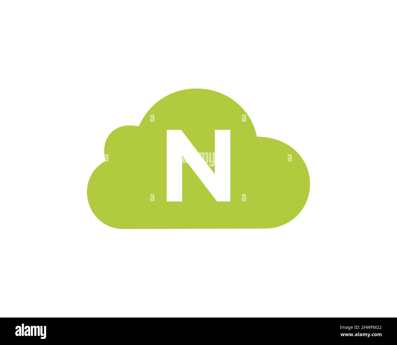 Cloud Logo Design On N Letter. Initial Letter N Cloud Logo Vector ...