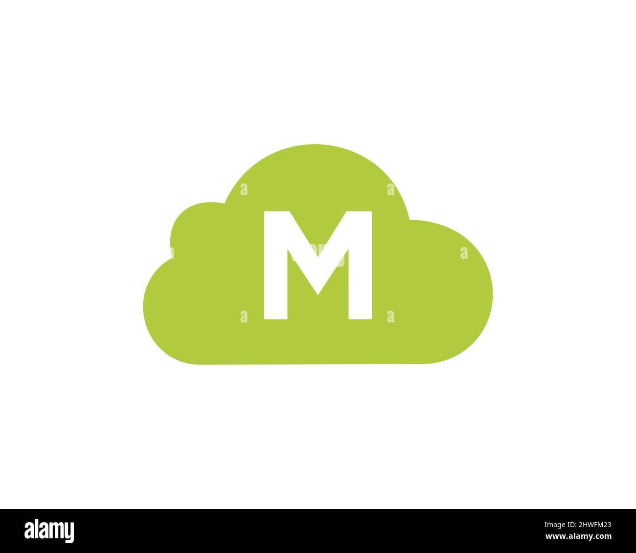 Cloud Logo Design On M Letter. Initial Letter M Cloud Logo Vector ...