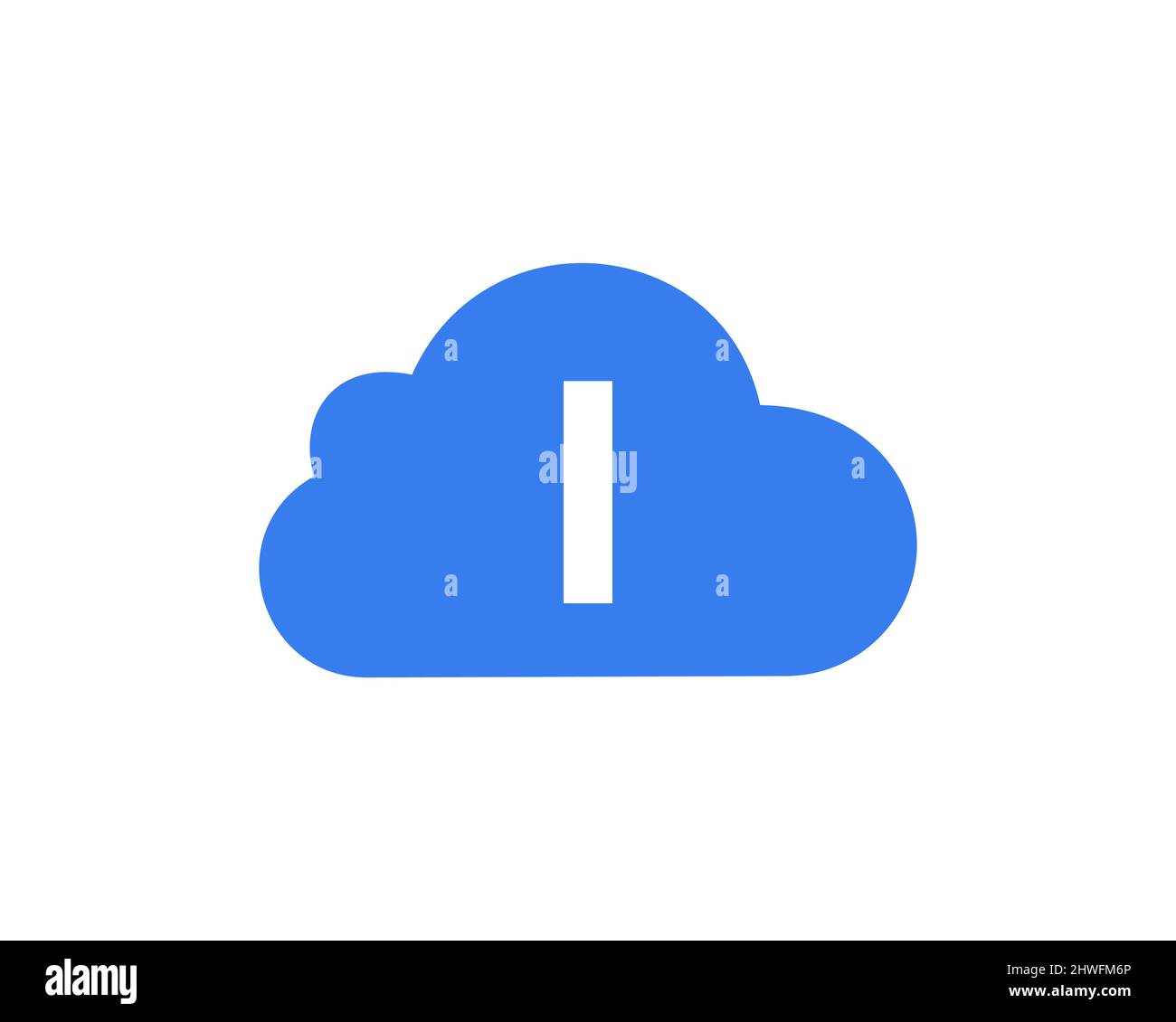 Cloud Logo Design On I Letter. Initial Letter I Cloud Logo Vector ...