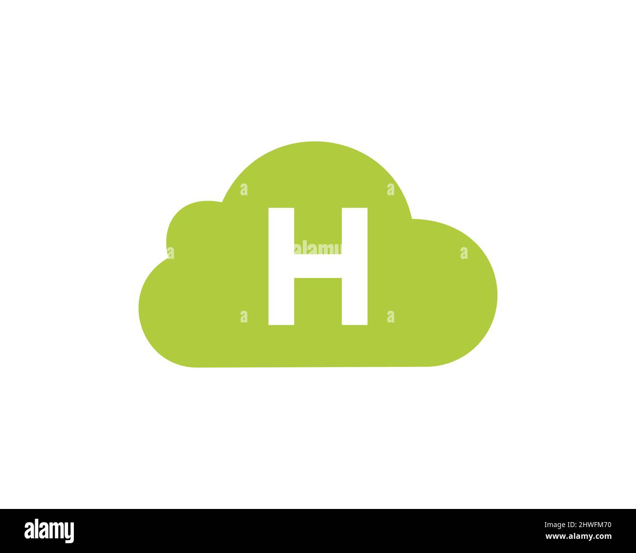 Cloud Logo Design On H Letter. Initial Letter H Cloud Logo Vector Template With White Background ...