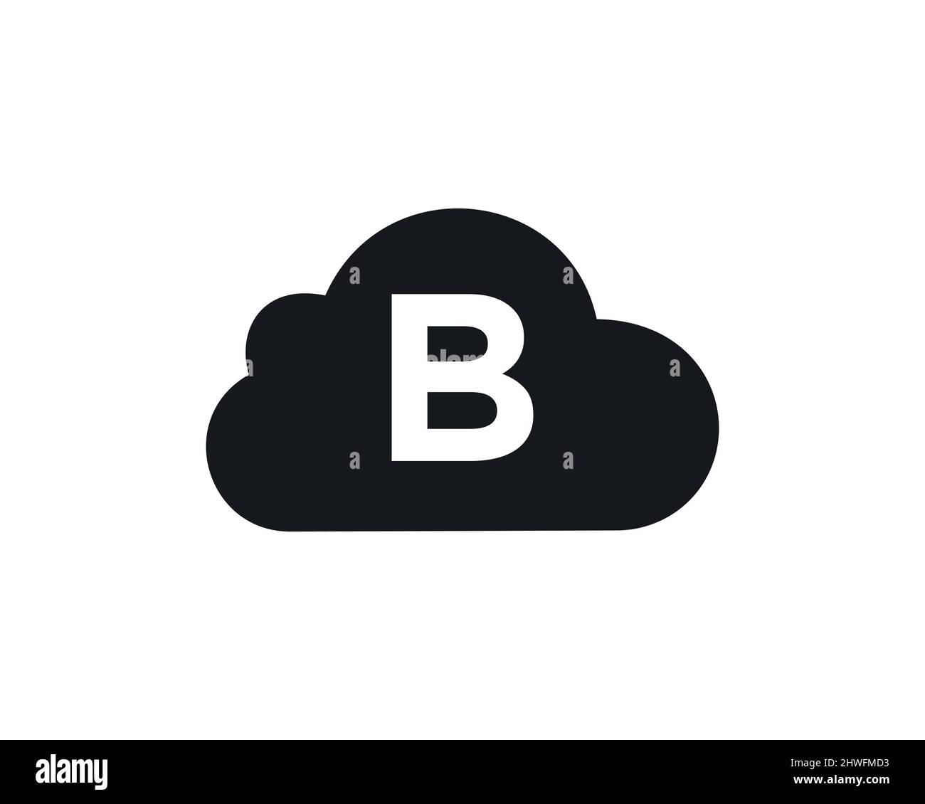 Cloud Logo Design On B Letter. Initial Letter B Cloud Logo Vector ...
