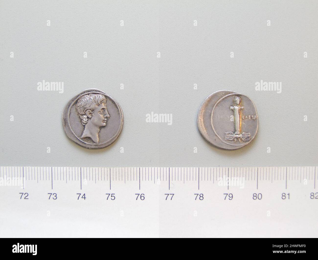 Denarius of Augustus, Emperor of Rome from Italy (uncertain mints ...