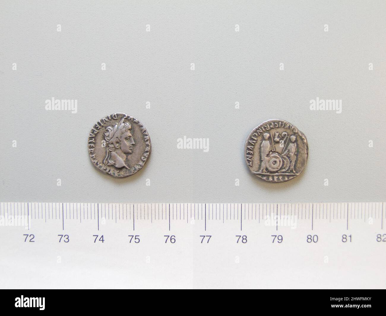 Denarius of Augustus, Emperor of Rome from Lugdunum. Ruler: Augustus ...
