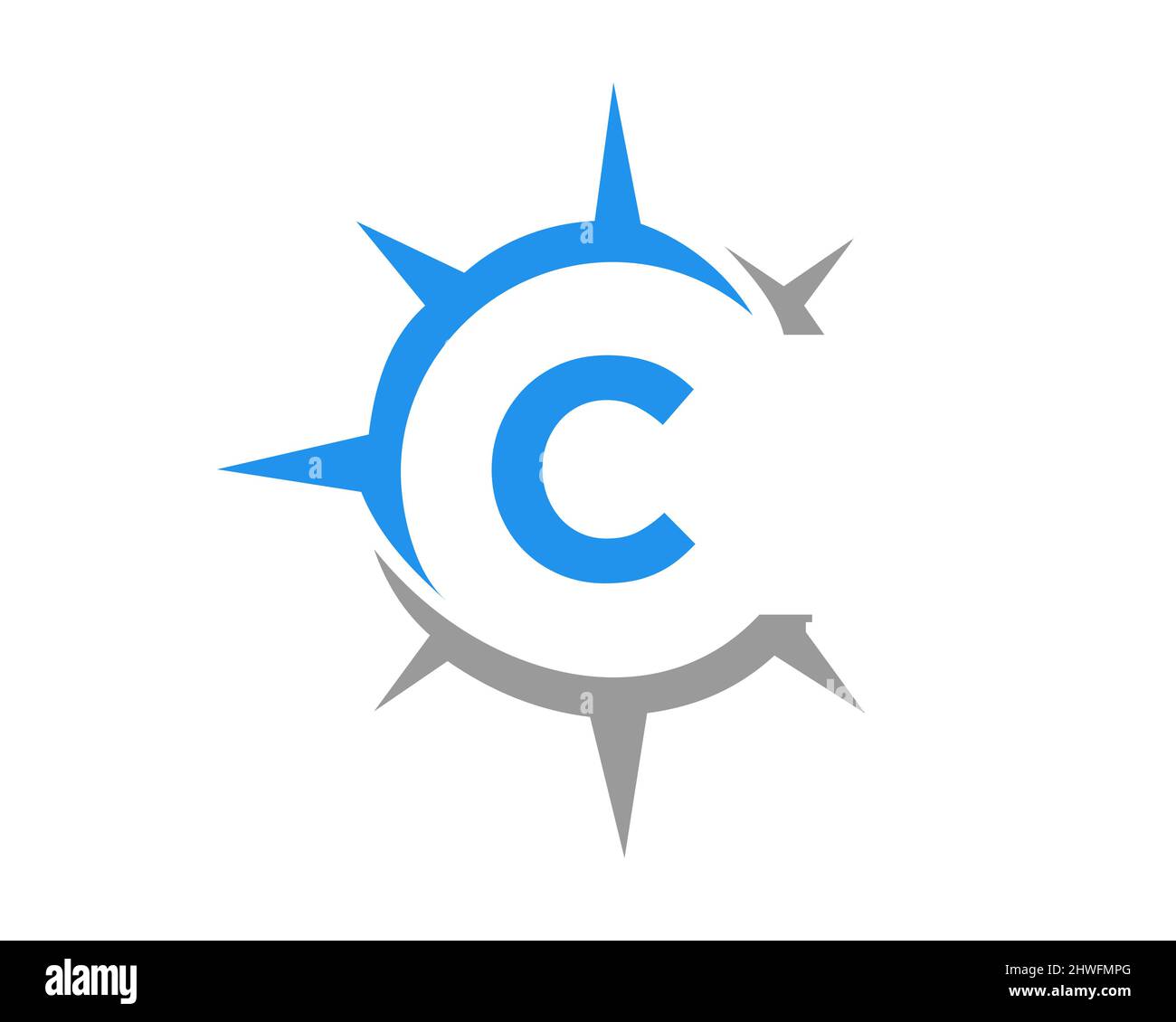 Compass logo design with C letter concept. Compass Concept with C ...