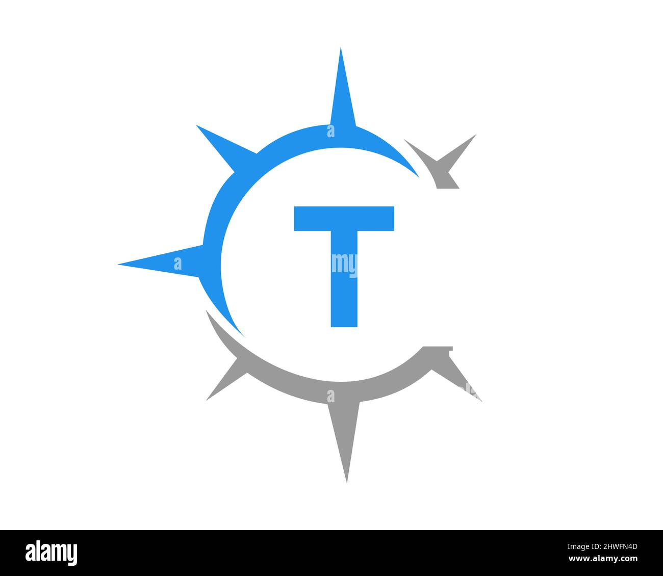 Compass logo design with T letter concept. Compass Concept with T ...