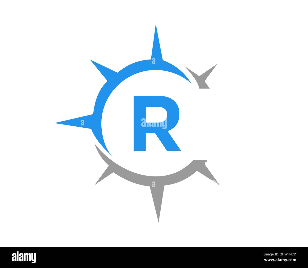 Compass logo design with R letter concept. Compass Concept with R ...