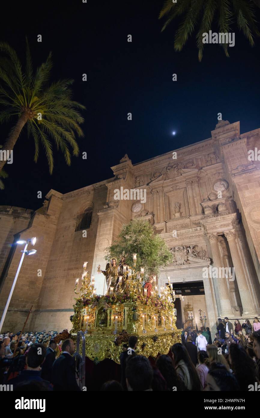 For editorial, in Spain brotherhoods of Holy Week take out their images ...