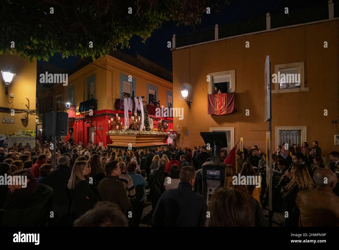 For editorial, in Spain brotherhoods of Holy Week take out their images ...