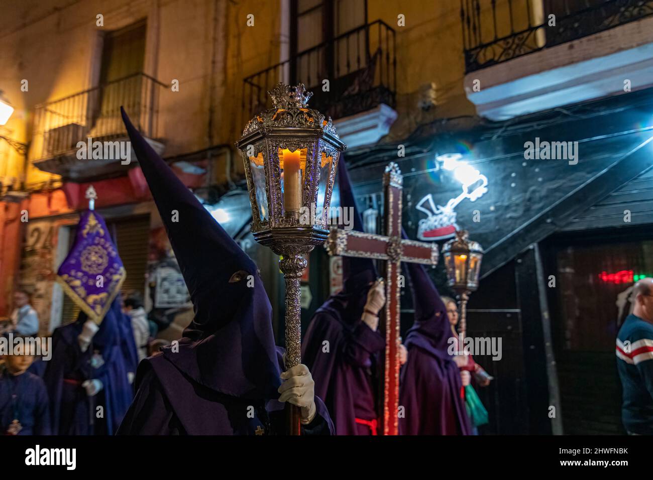 For editorial, in Spain brotherhoods of Holy Week take out their images ...