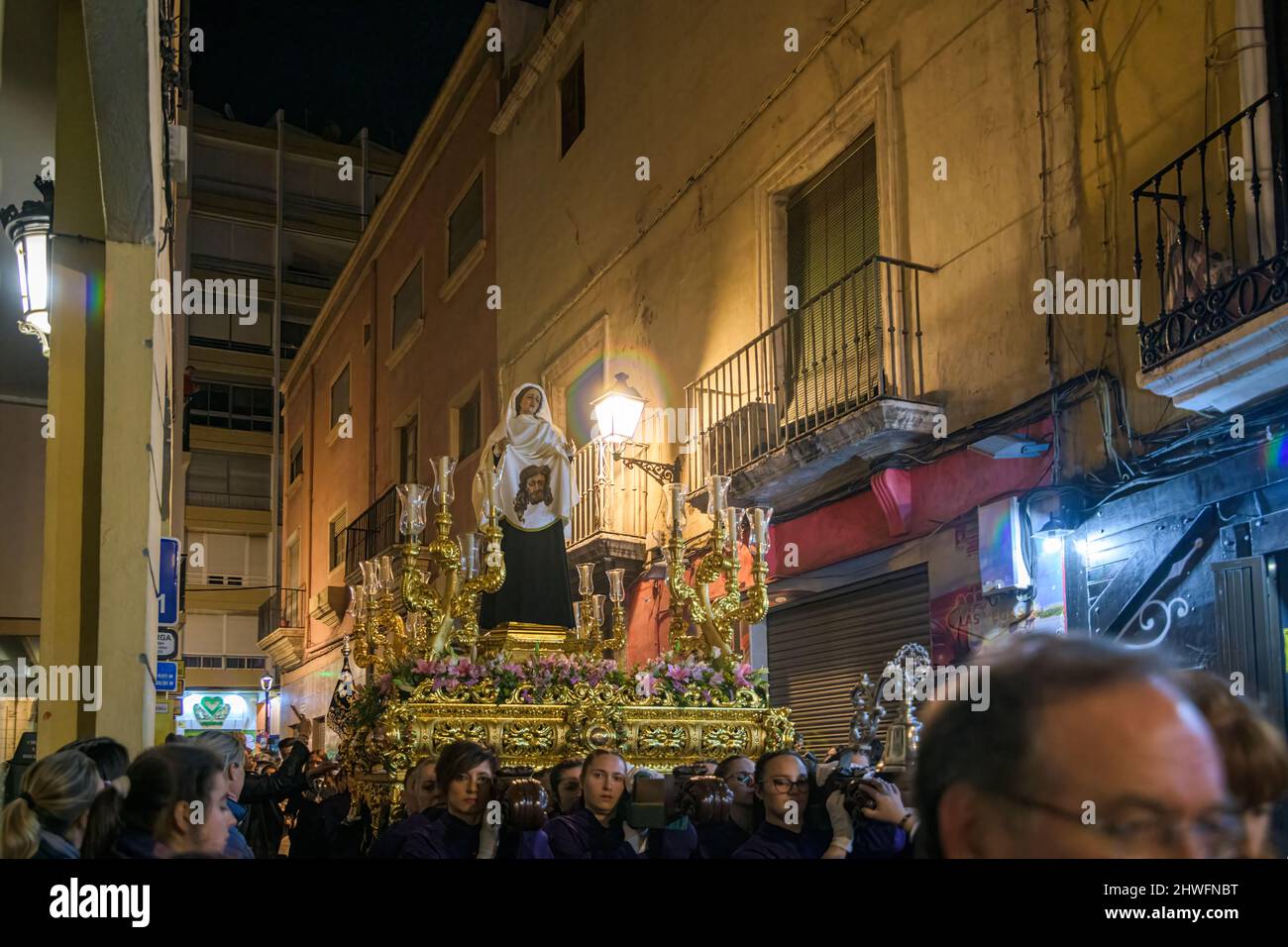 For editorial, in Spain brotherhoods of Holy Week take out their images ...