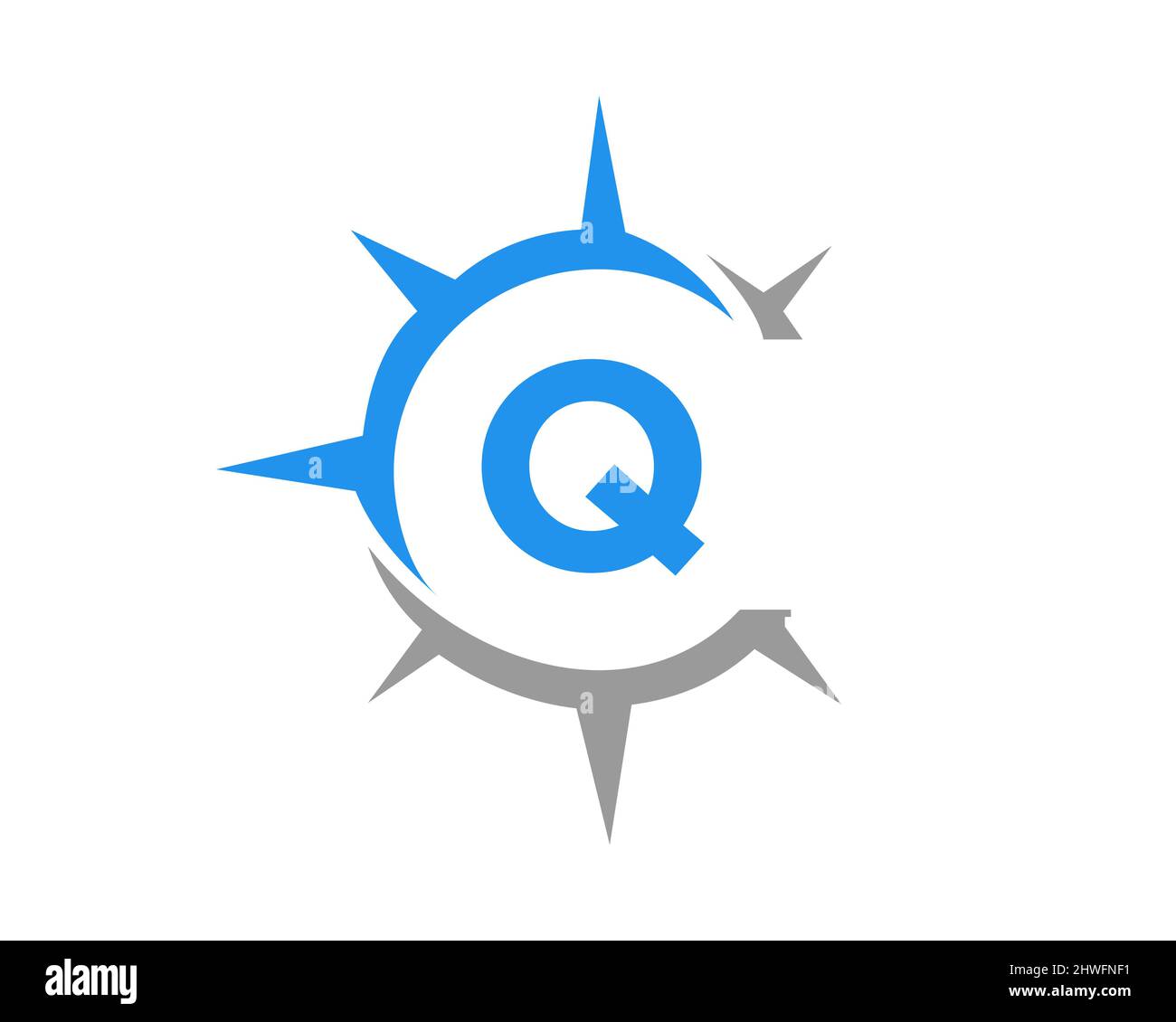 Compass logo design with Q letter concept. Compass Concept with Q ...