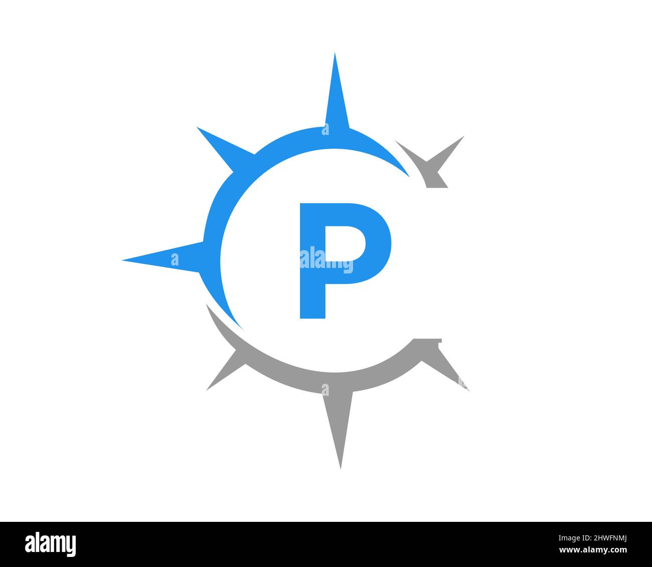Compass logo design with P letter concept. Compass Concept with P ...