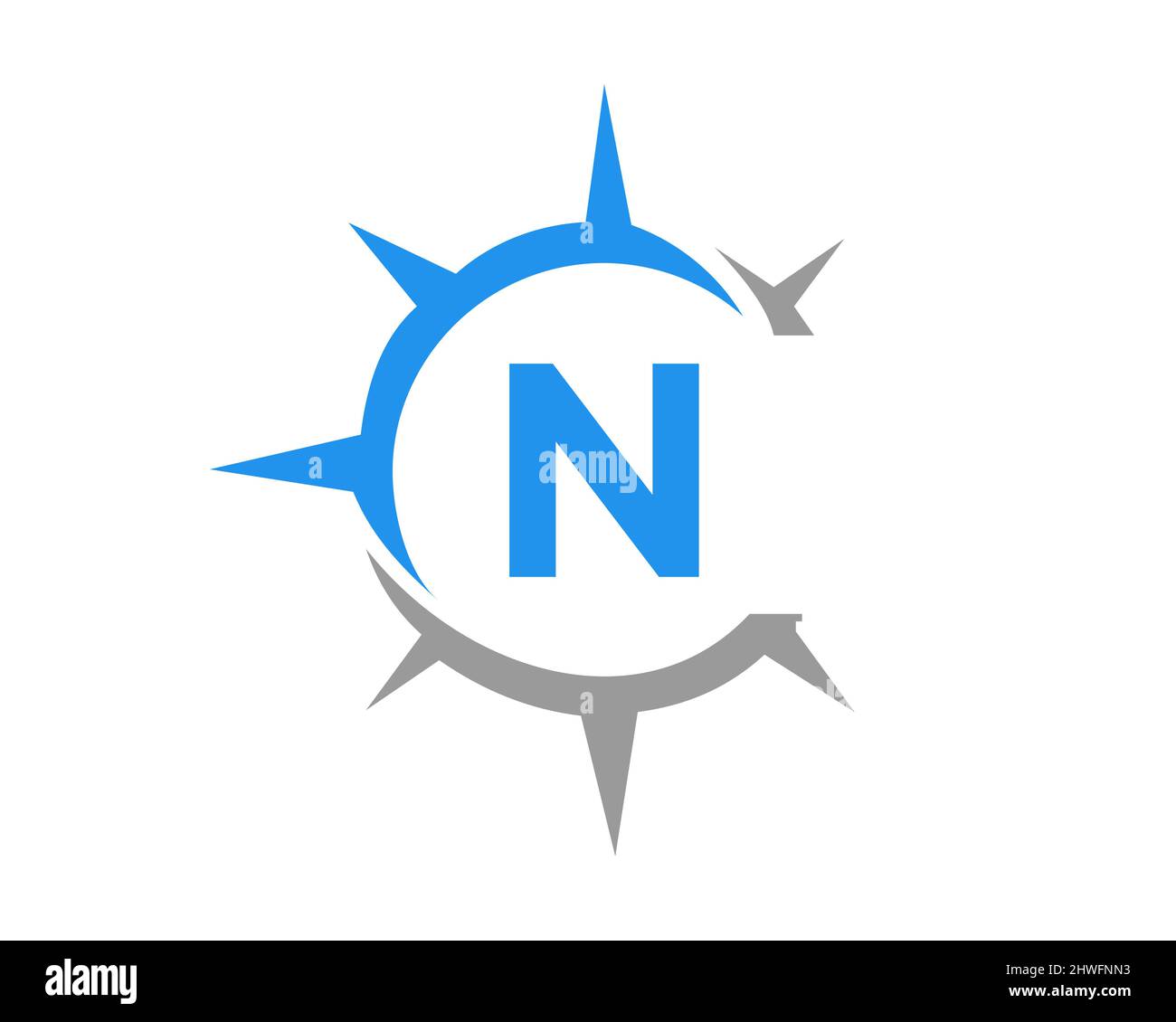 Compass logo design with N letter concept. Compass Concept with N ...