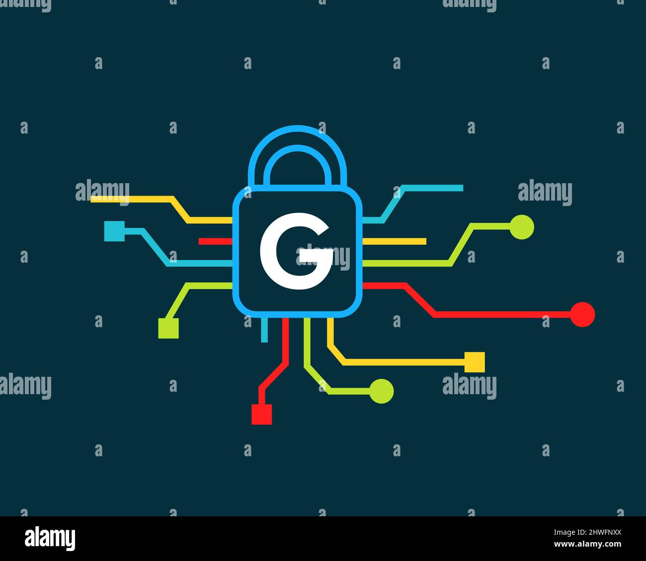 Cyber Security logo with G letter concept. G letter logo for Cyber ...