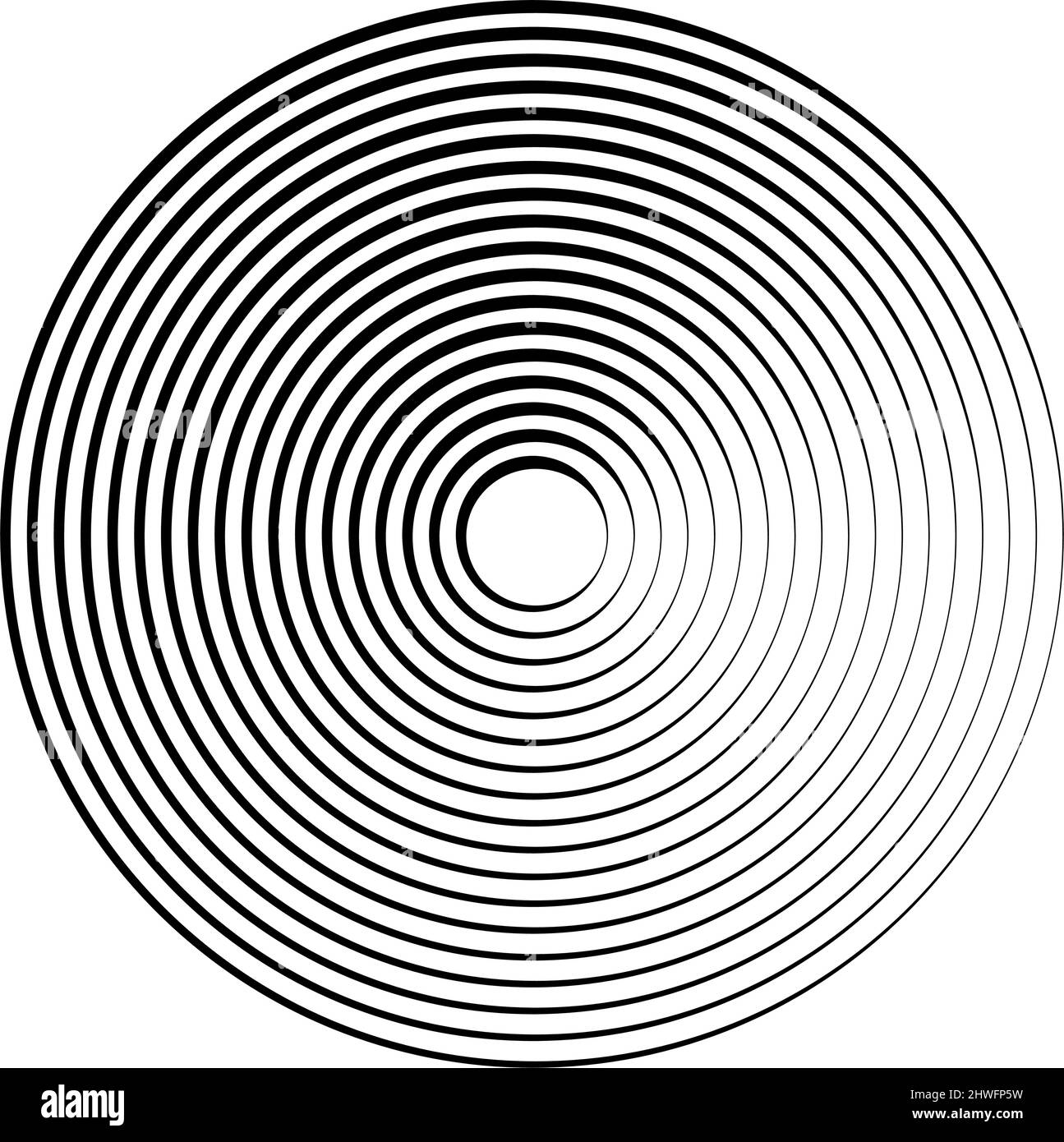 Concentric, radial, radiating circles, rings - stock vector ...