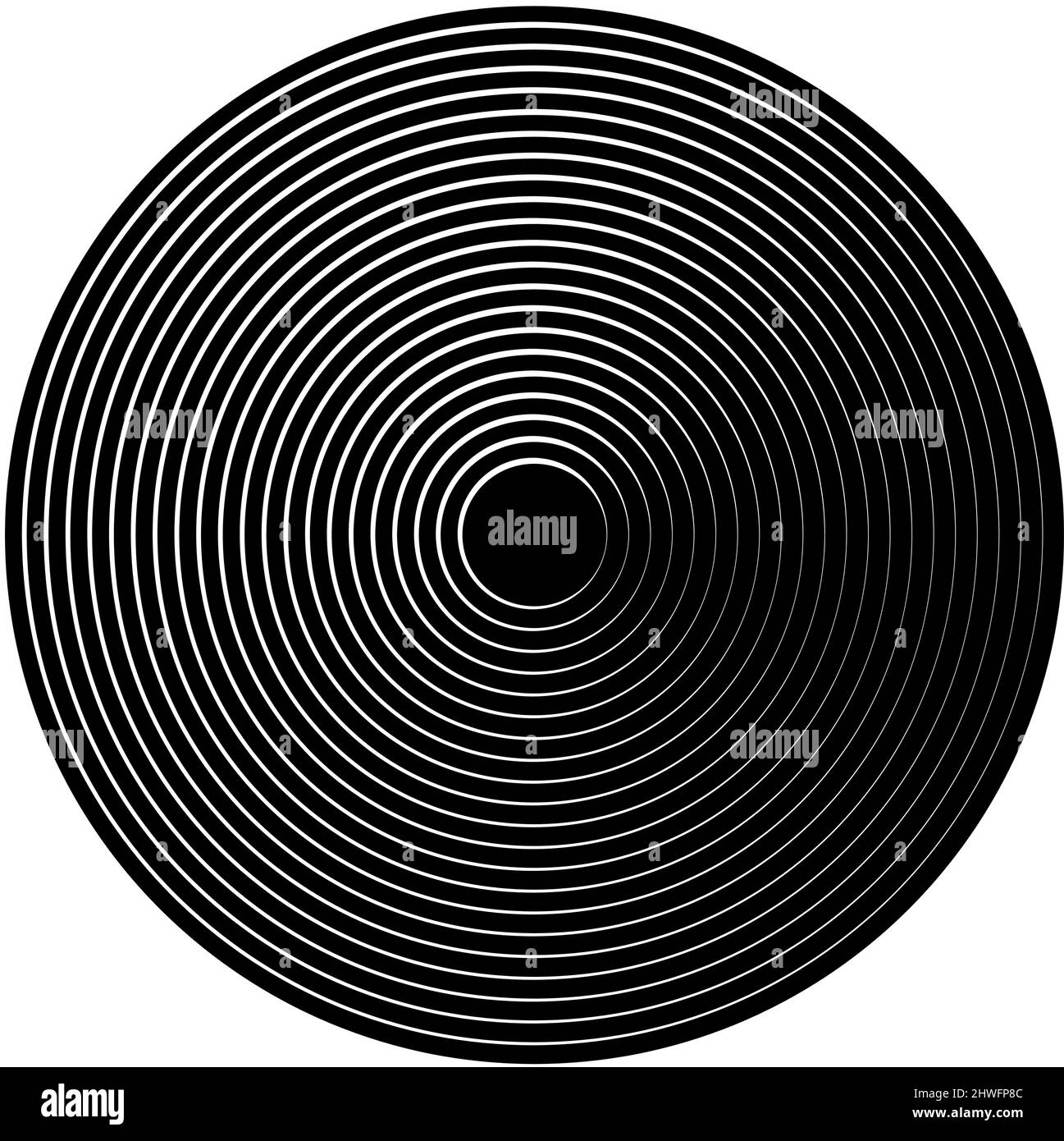Concentric, radial, radiating circles, rings - stock vector ...