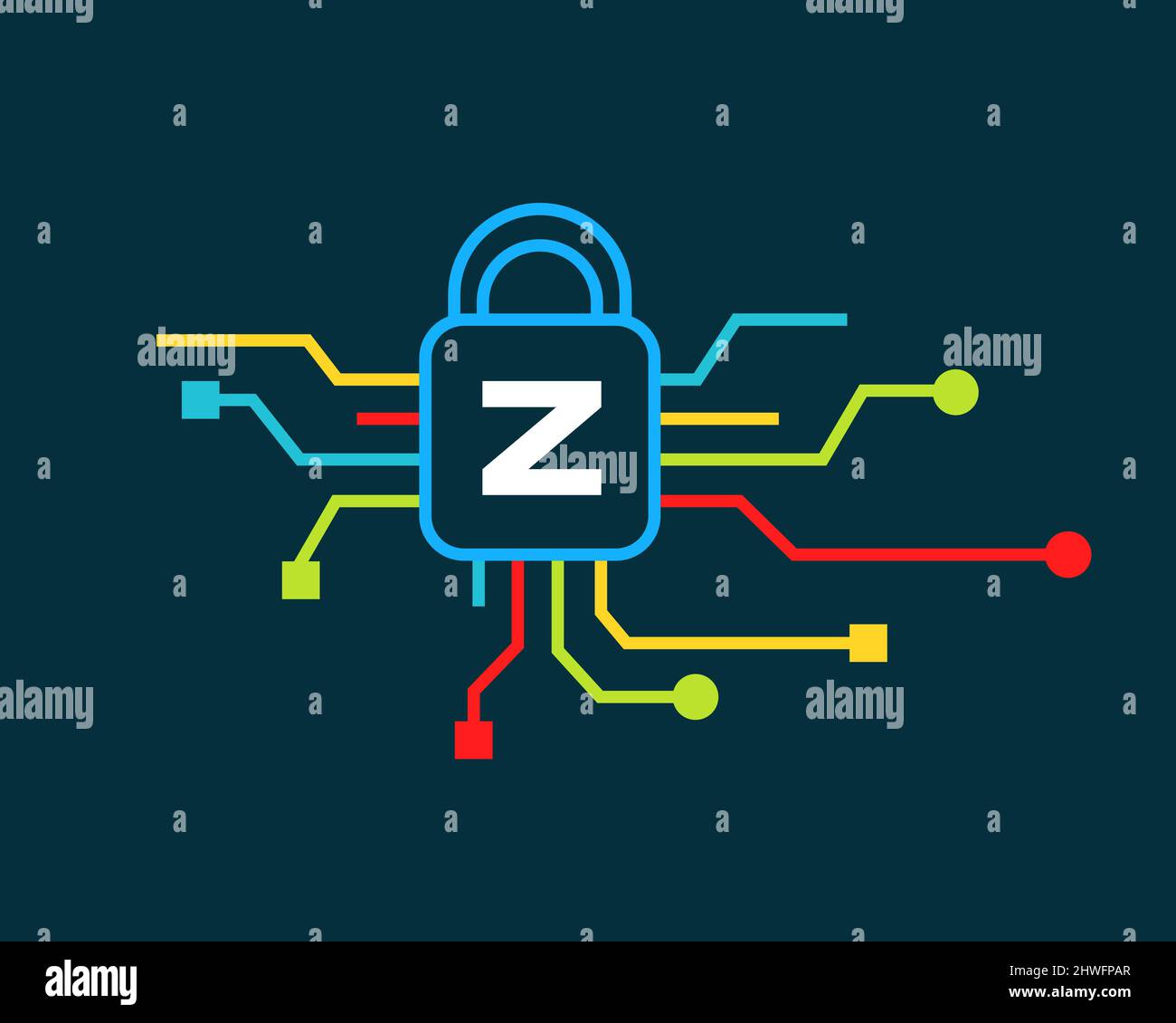 Cyber Security logo with Z letter concept. Z letter logo for Cyber ...