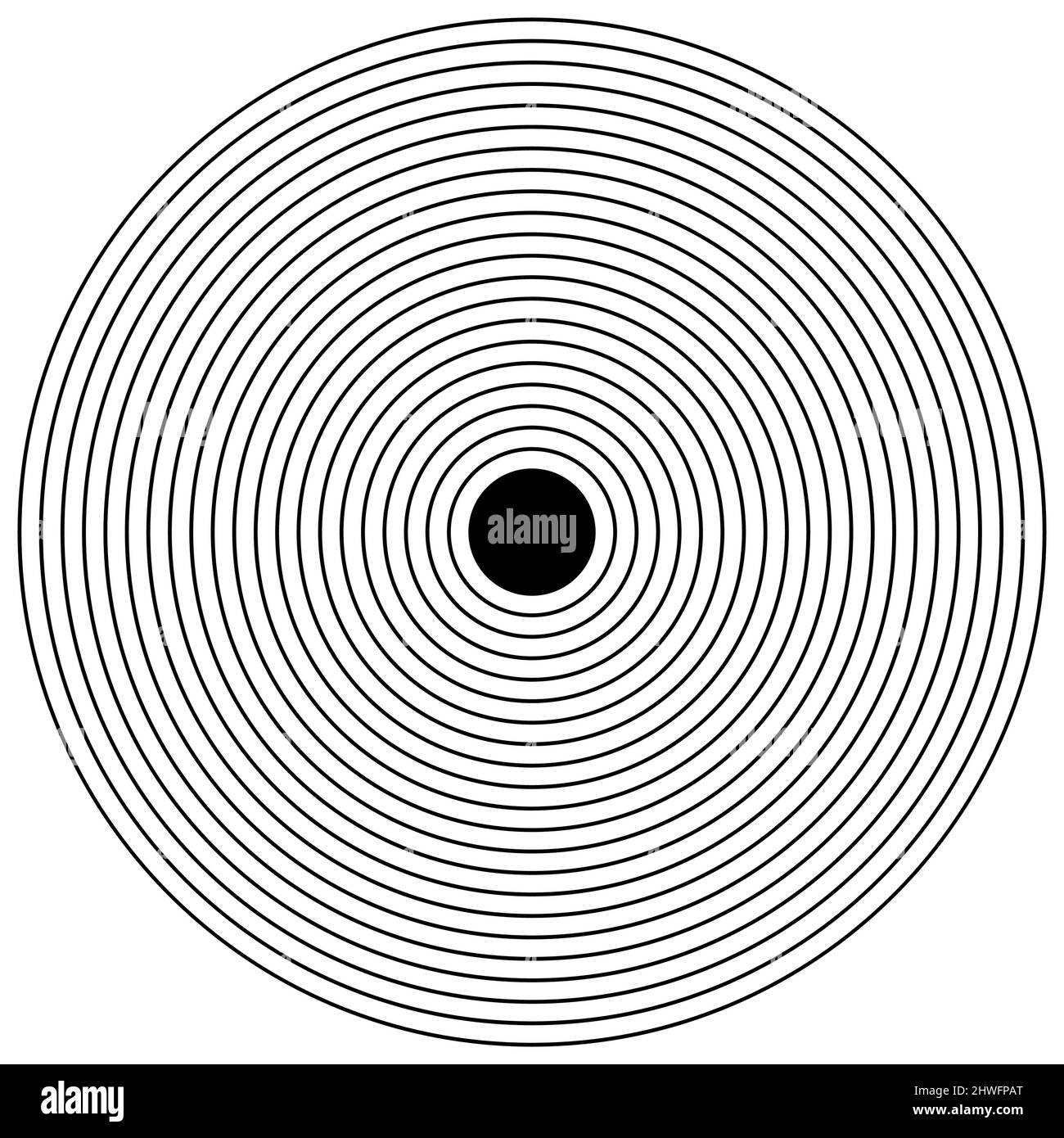 Concentric, radial, radiating circles, rings - stock vector ...