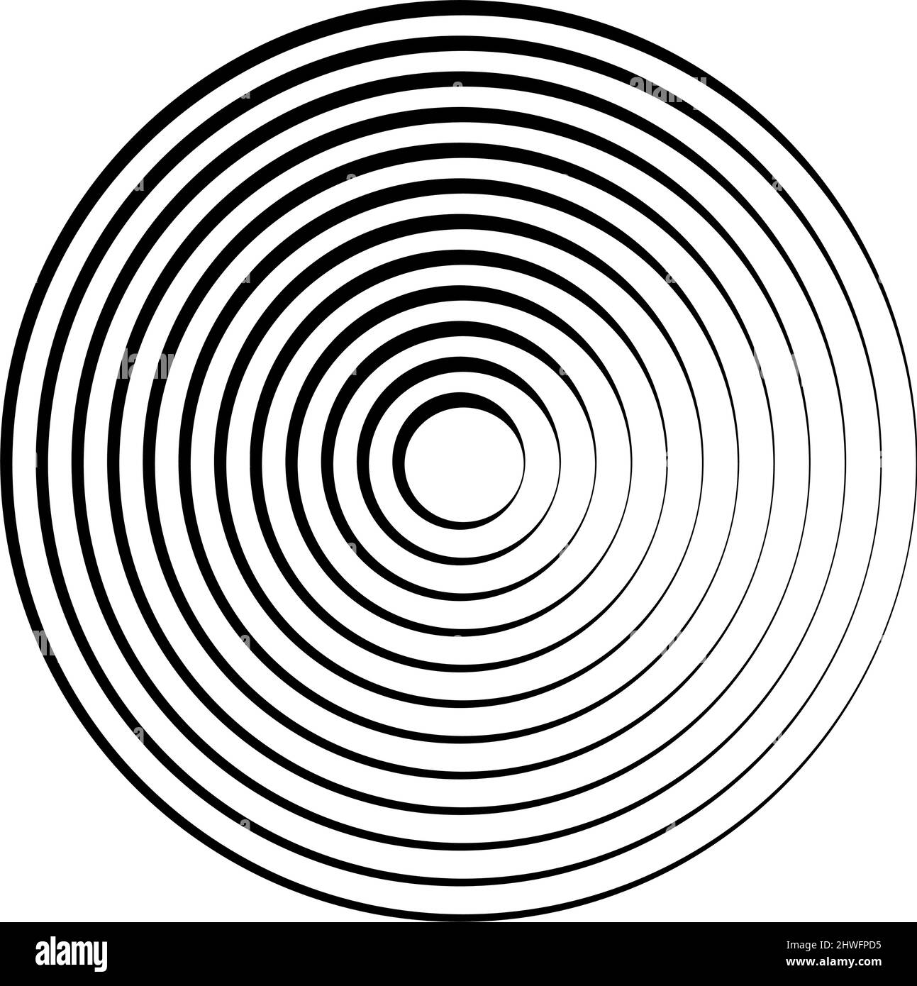 Concentric, radial, radiating circles, rings - stock vector ...