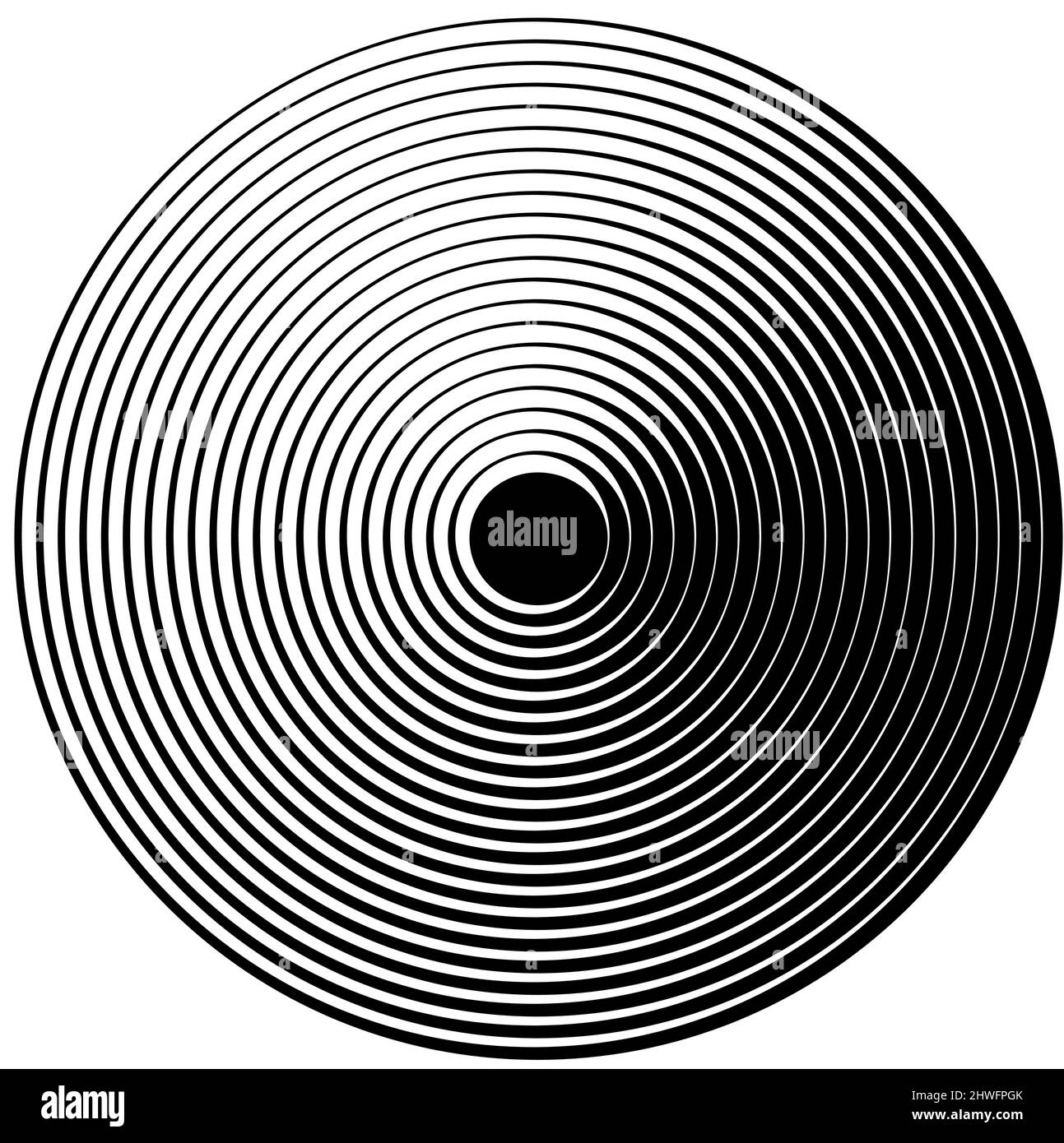 Concentric, radial, radiating circles, rings - stock vector ...
