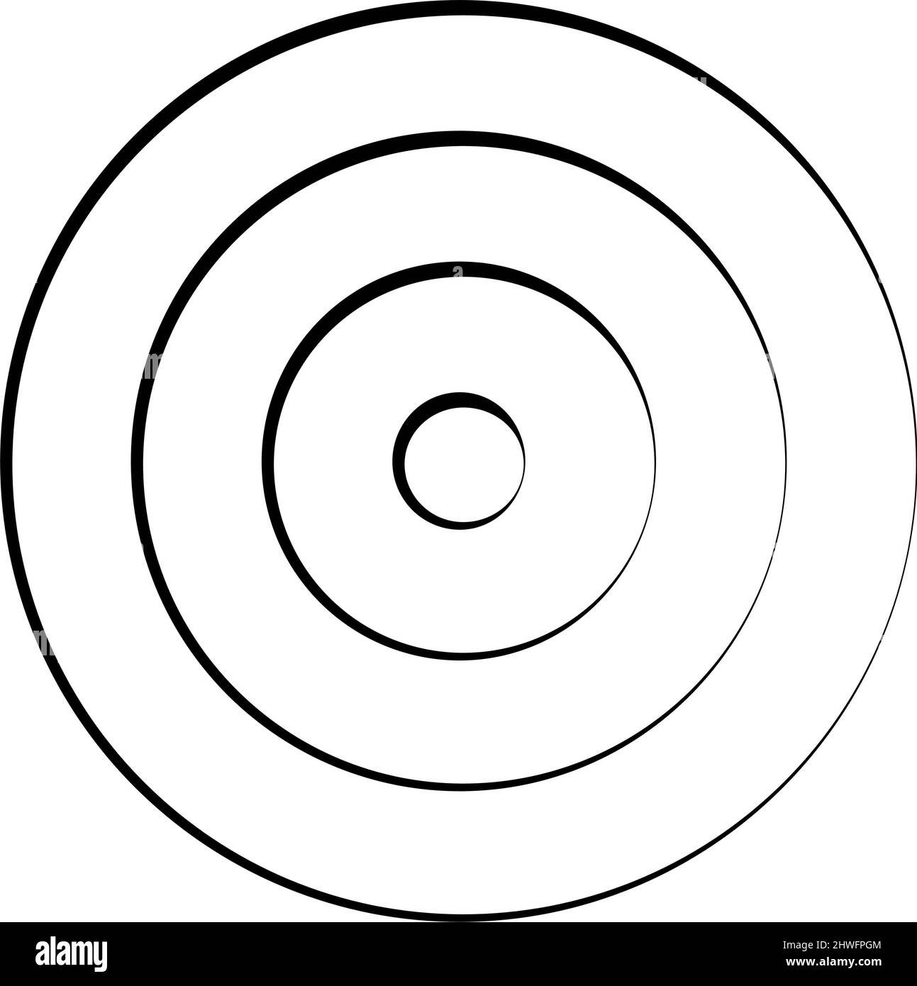Concentric, radial, radiating circles, rings - stock vector ...