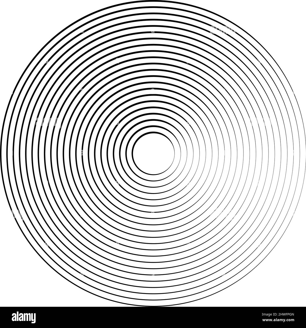 Concentric, radial, radiating circles, rings - stock vector ...