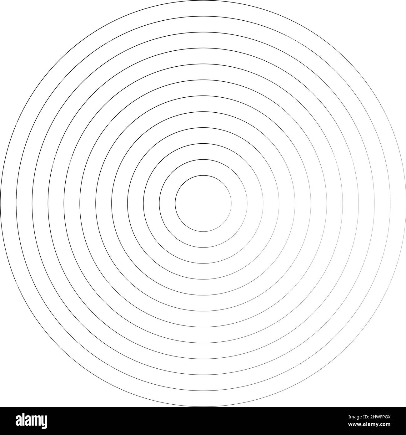 Concentric, radial, radiating circles, rings - stock vector ...