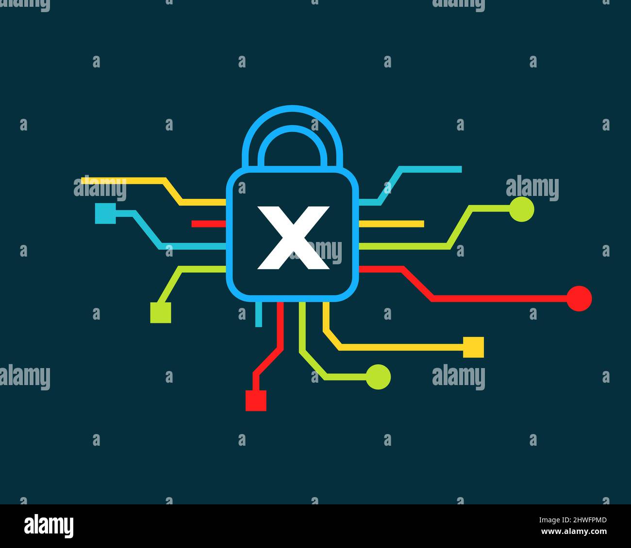 Cyber Security logo with X letter concept. X letter logo for Cyber ...