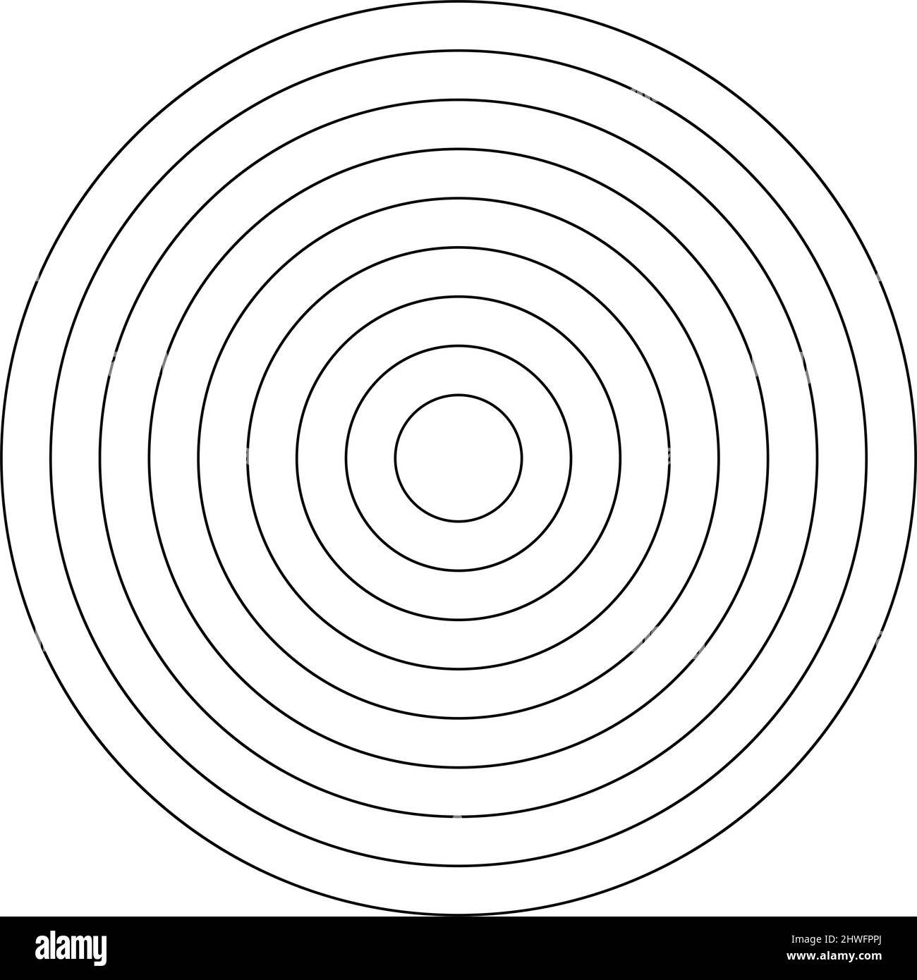 Concentric, radial, radiating circles, rings - stock vector ...