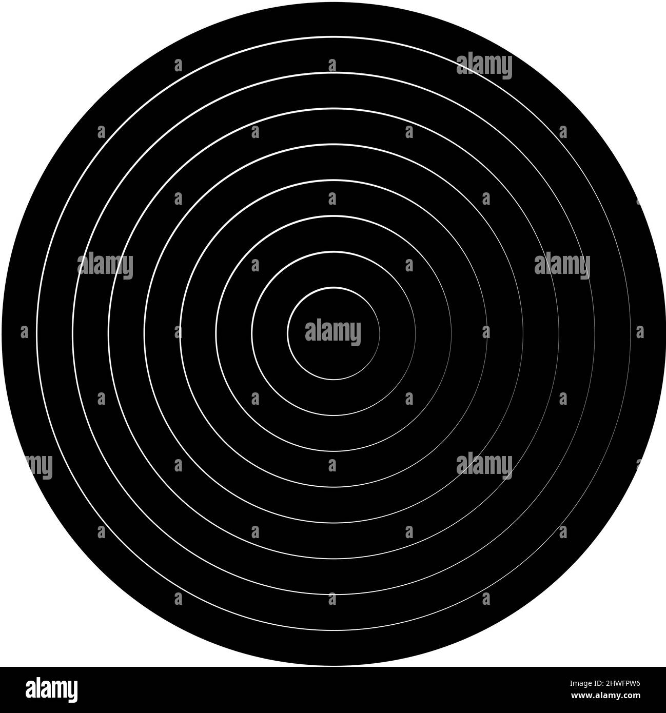 Concentric, radial, radiating circles, rings - stock vector ...
