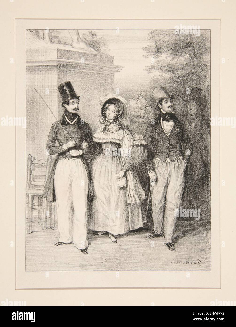 LA PROMENADE. - THE WALK.. Artist: Paul Gavarni, French, 1804–1866 ...