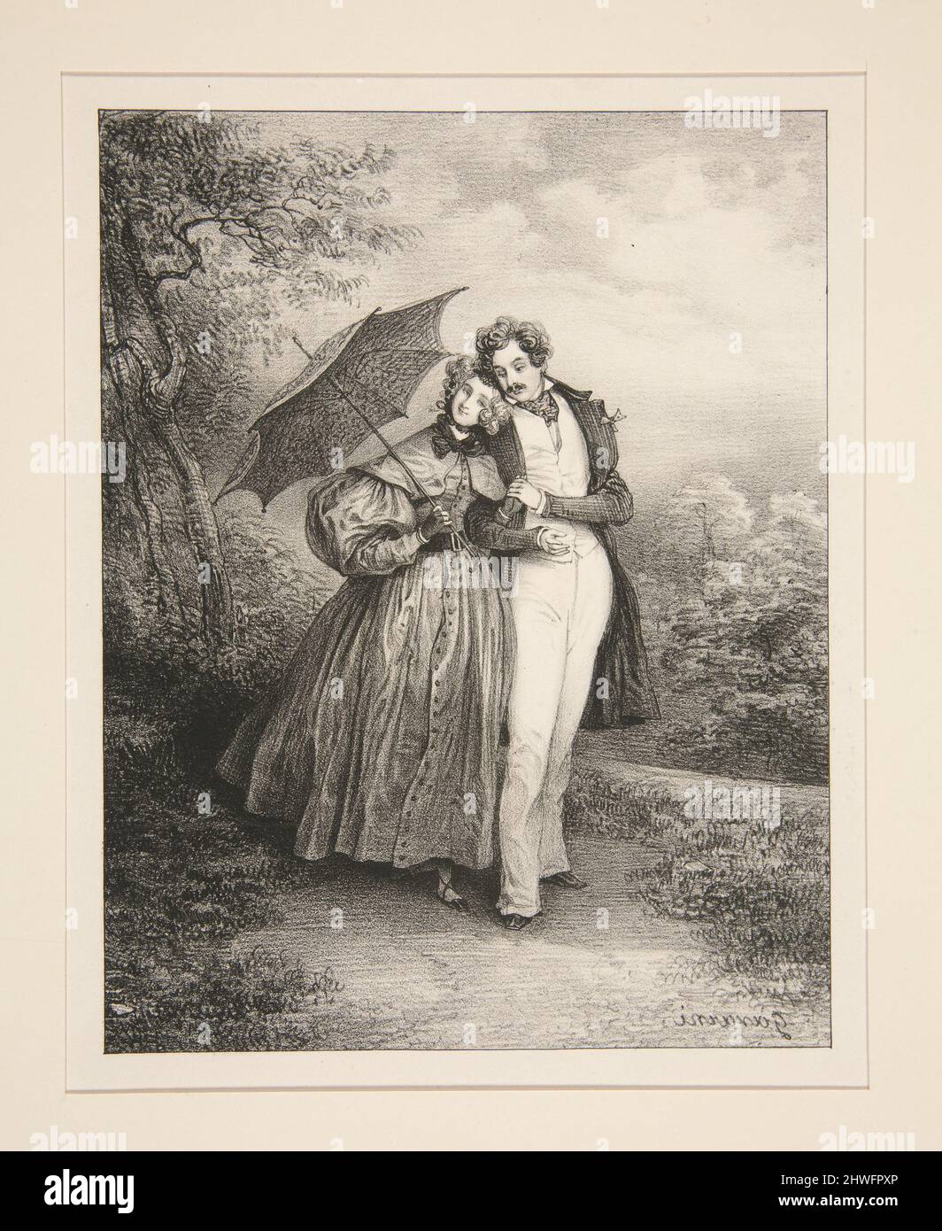 DEMI-DEUIL. - HALF MOURNING.. Artist: Paul Gavarni, French, 1804–1866 ...