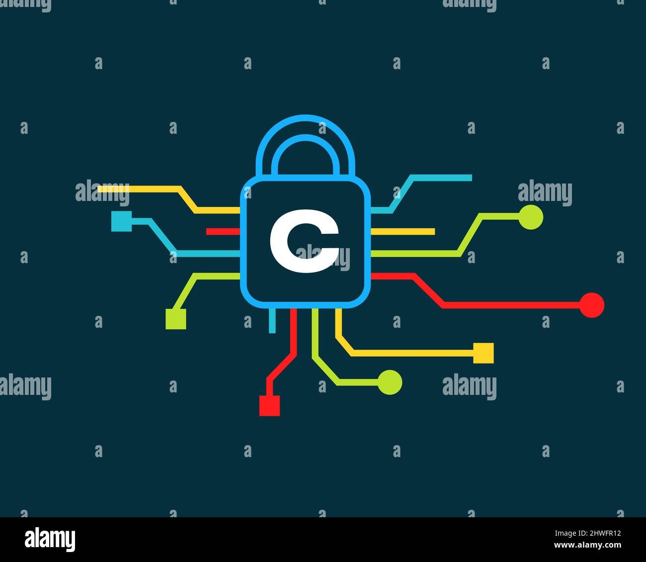 Cyber Security logo with C letter concept. C letter logo for Cyber ...