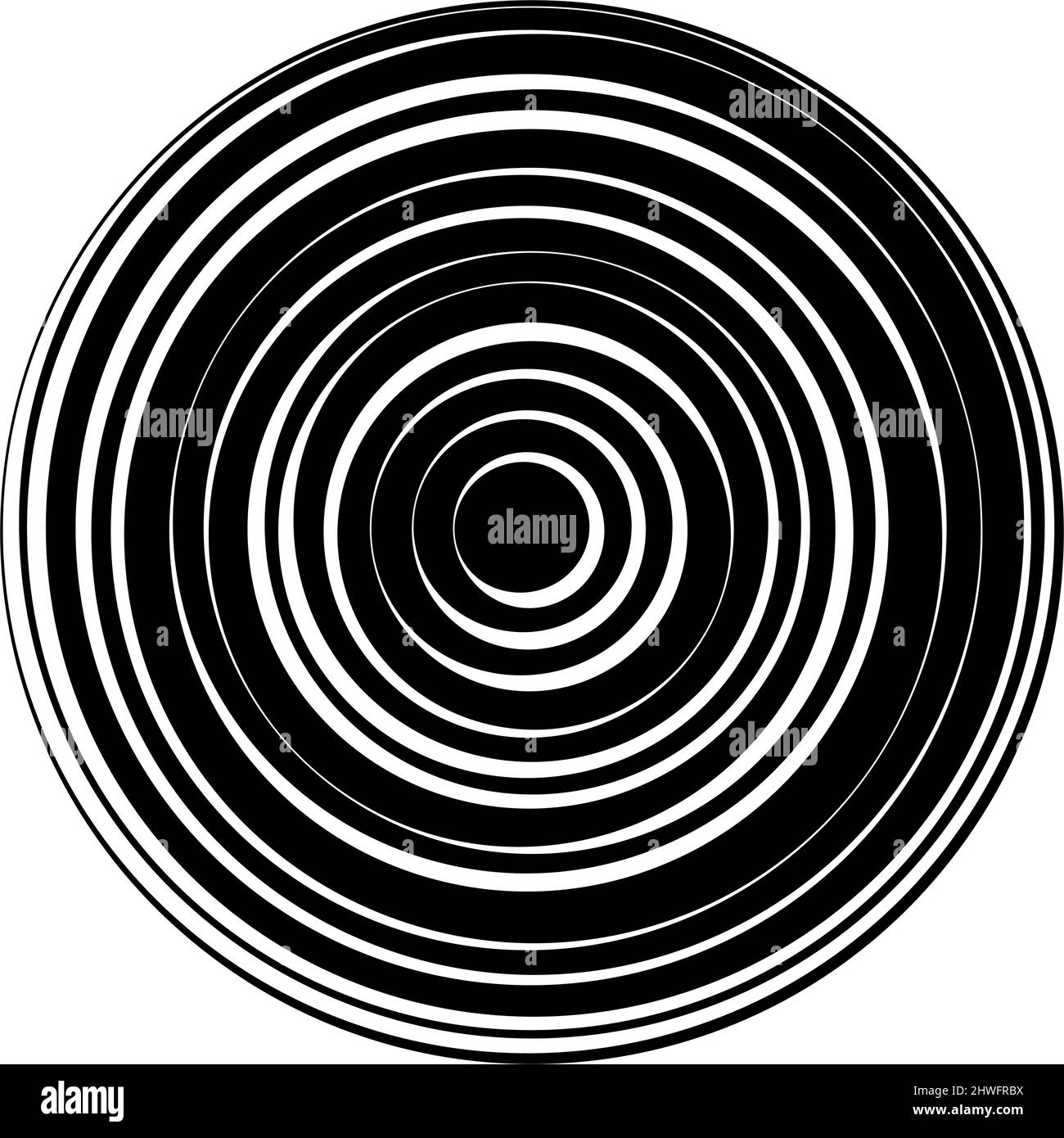 Concentric, radial, radiating circles, rings - stock vector ...