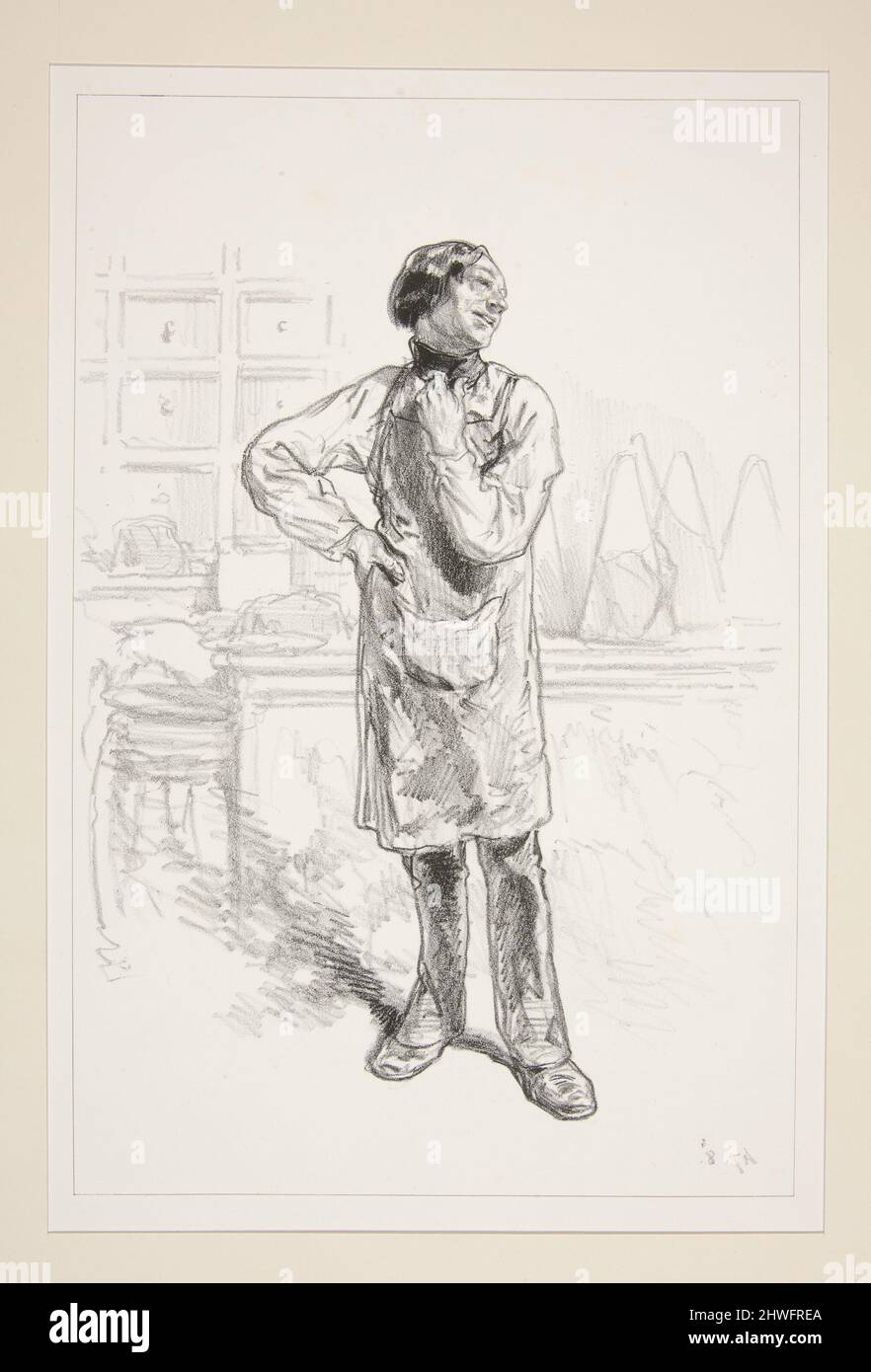 UN GARCON EPICIER.. Artist: Paul Gavarni, French, 1804–1866 Stock Photo ...