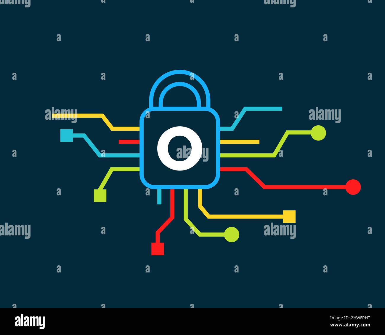 Cyber Security logo with O letter concept. O letter logo for Cyber ...