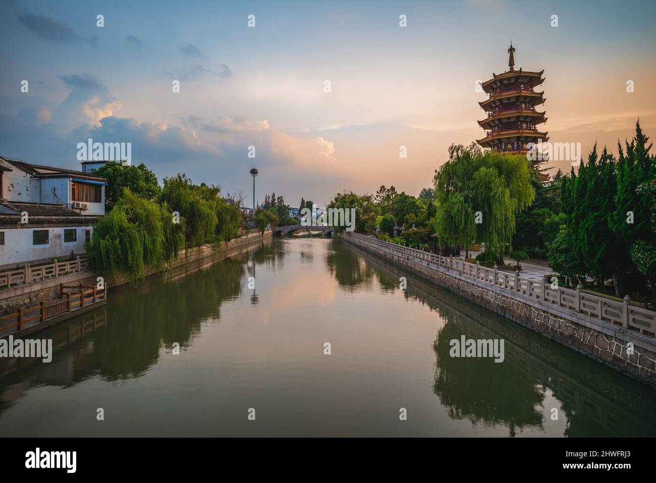 Bell Tower of qibao temple at qibao ancient town in shanghai, china ...