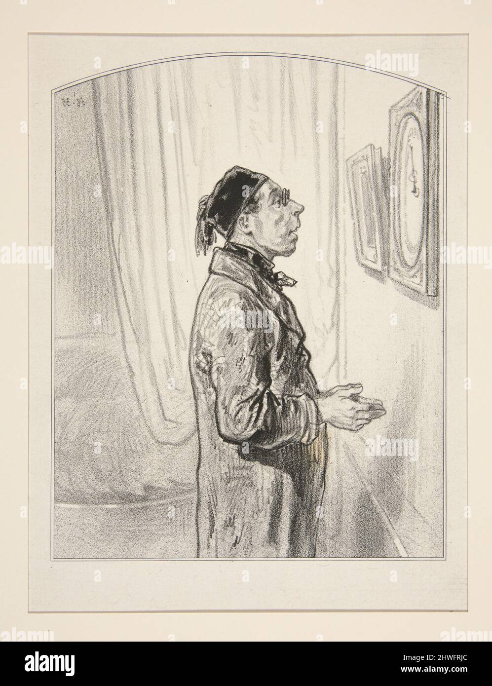 (LE BAROMETRE.). Artist: Paul Gavarni, French, 1804–1866 Stock Photo ...