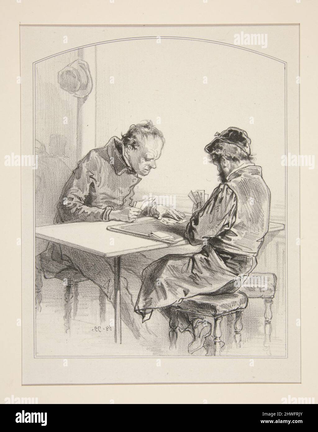 (LES CARTES.). Artist: Paul Gavarni, French, 1804–1866 Stock Photo - Alamy