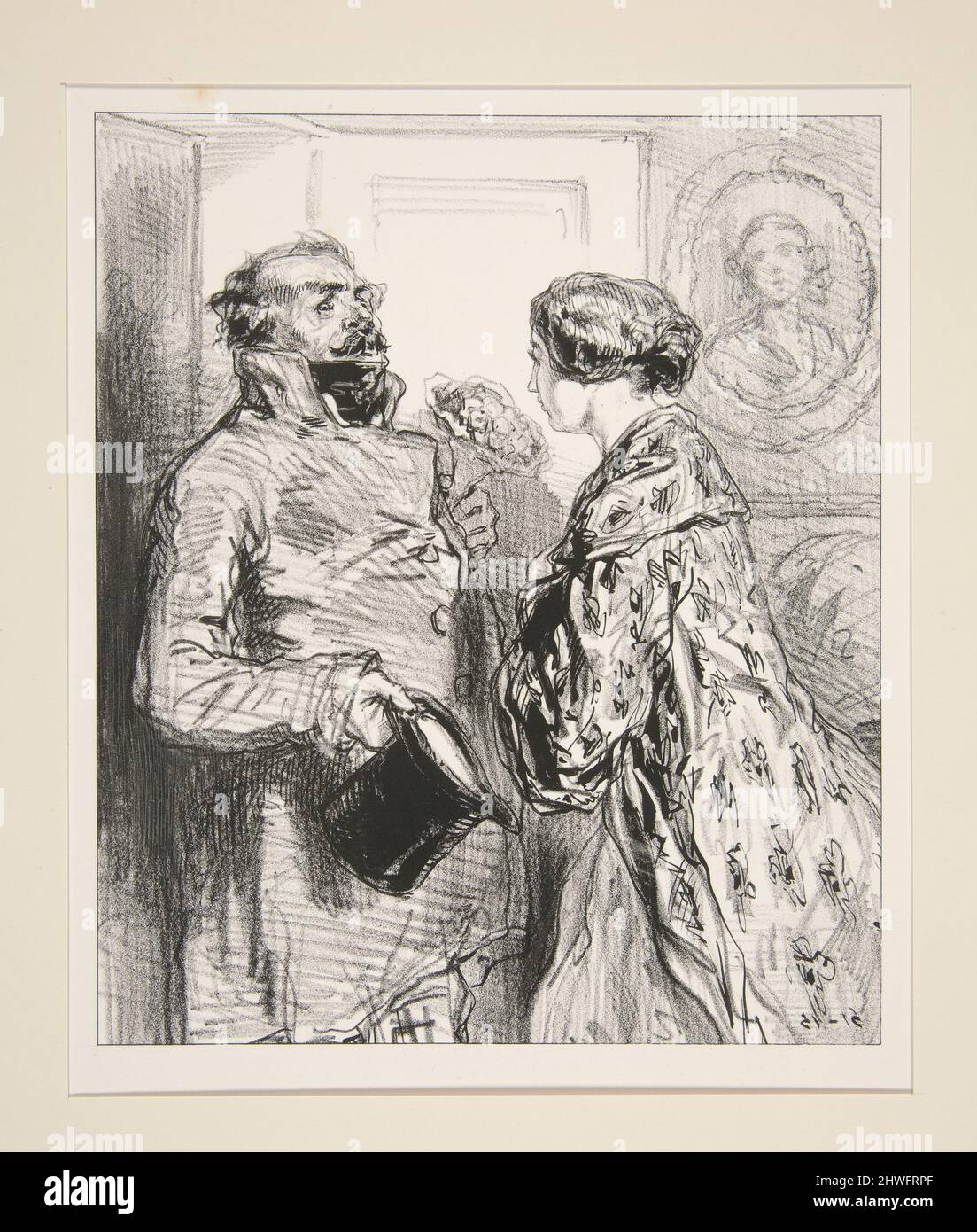 (LE BOUQUET.). Artist: Paul Gavarni, French, 1804–1866 Stock Photo - Alamy