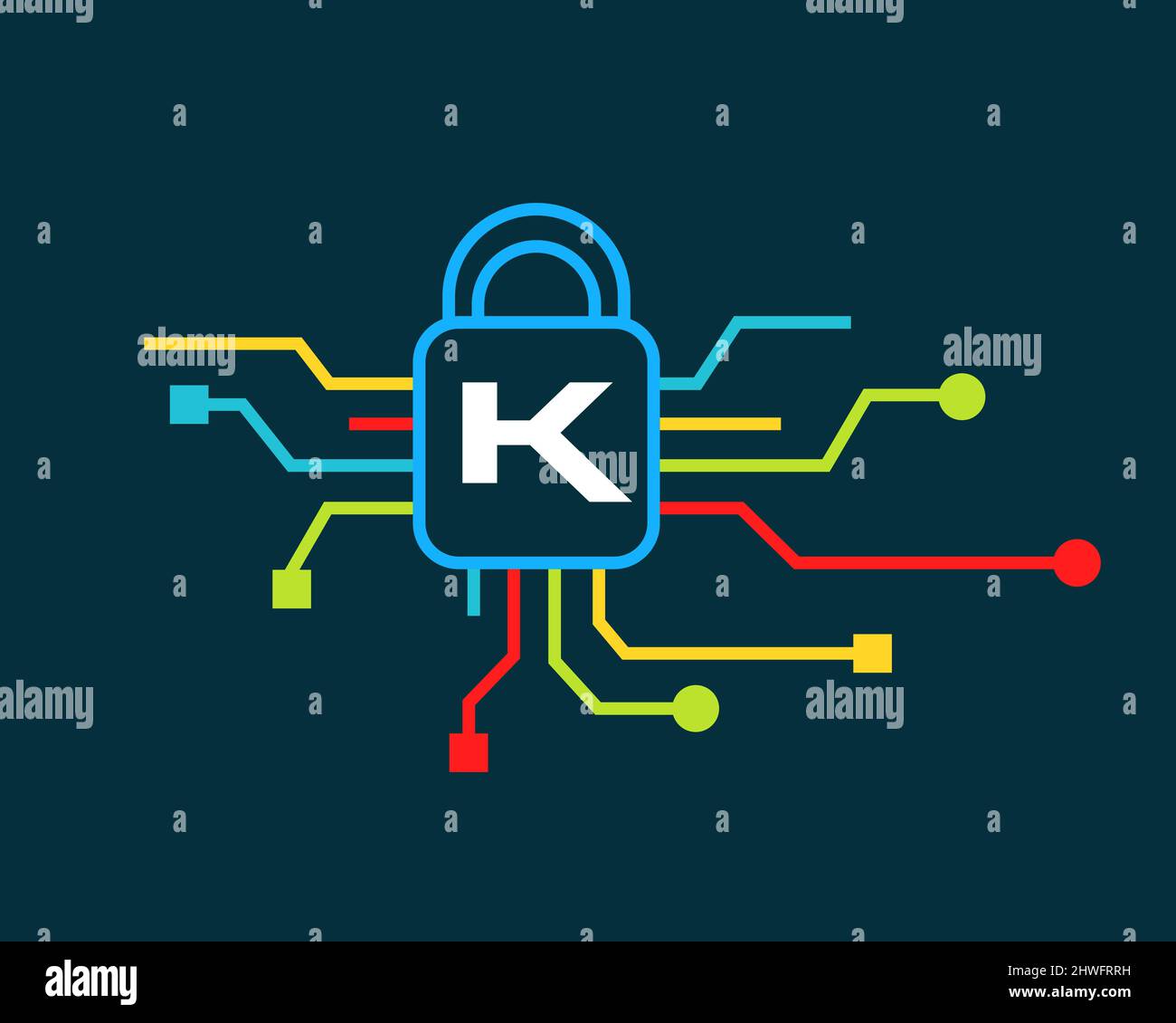 Cyber Security logo with K letter concept. K letter logo for Cyber ...