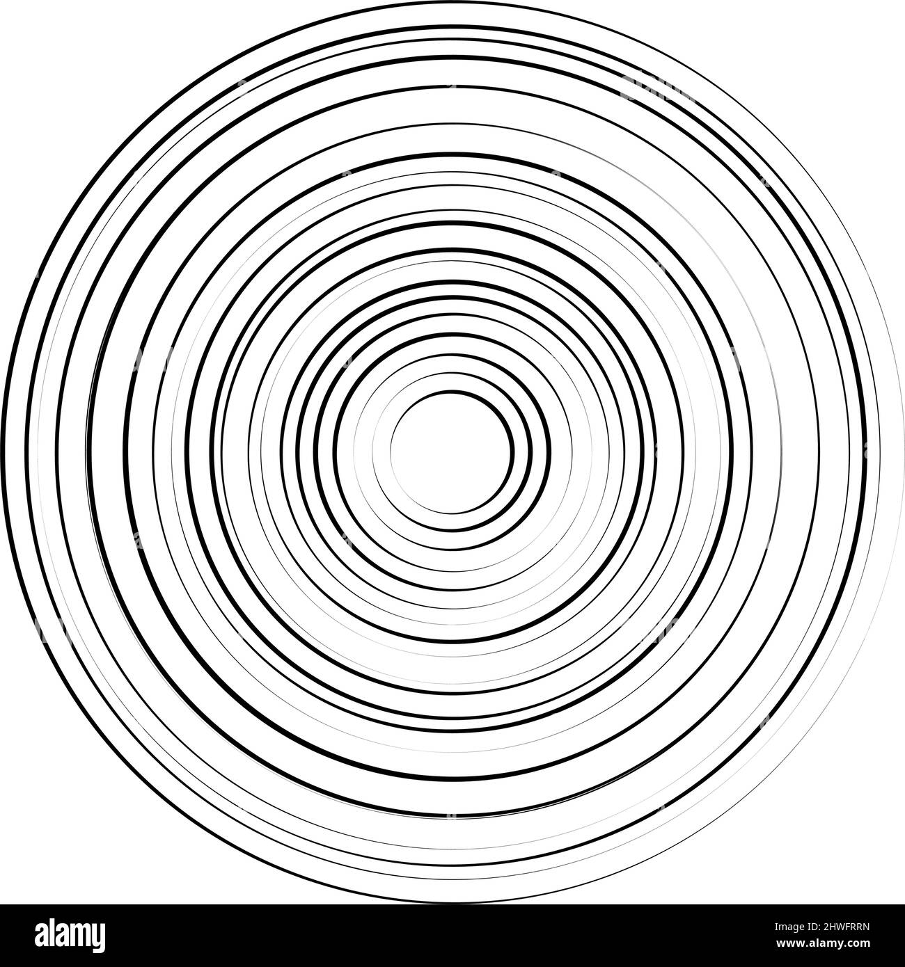 Concentric, radial, radiating circles, rings - stock vector ...